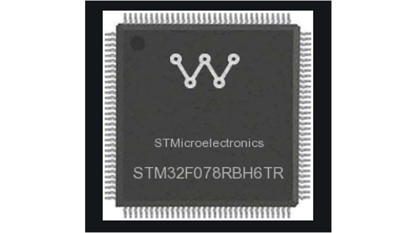 STMicroelectronics STM32F078RBH6TR, 32bit ARM Cortex M0 Microcontroller, STM32F0, 48MHz, 128 kB ...
