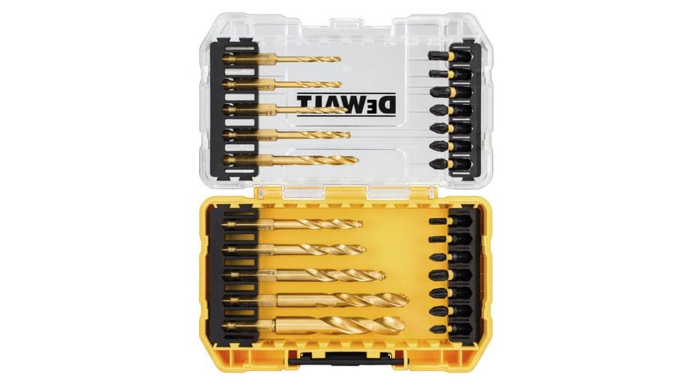 DT70748T-QZ | DeWALT 24-Piece Twist Drill Bit Set for Metal, 10mm Max ...
