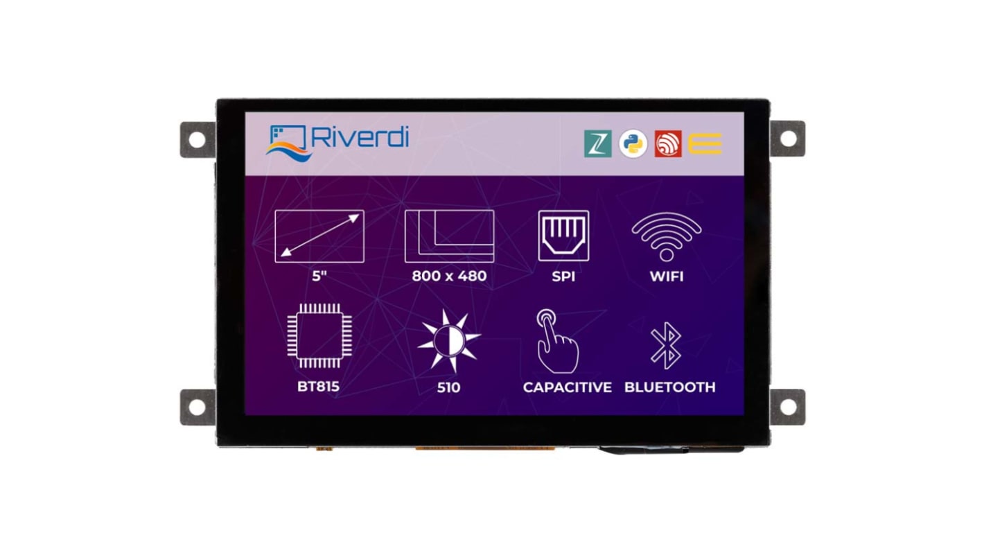 Riverdi RVT50AQEFWC00 TFT LCD Colour Display / Touch Screen, 5in, 800 x 480 | RS