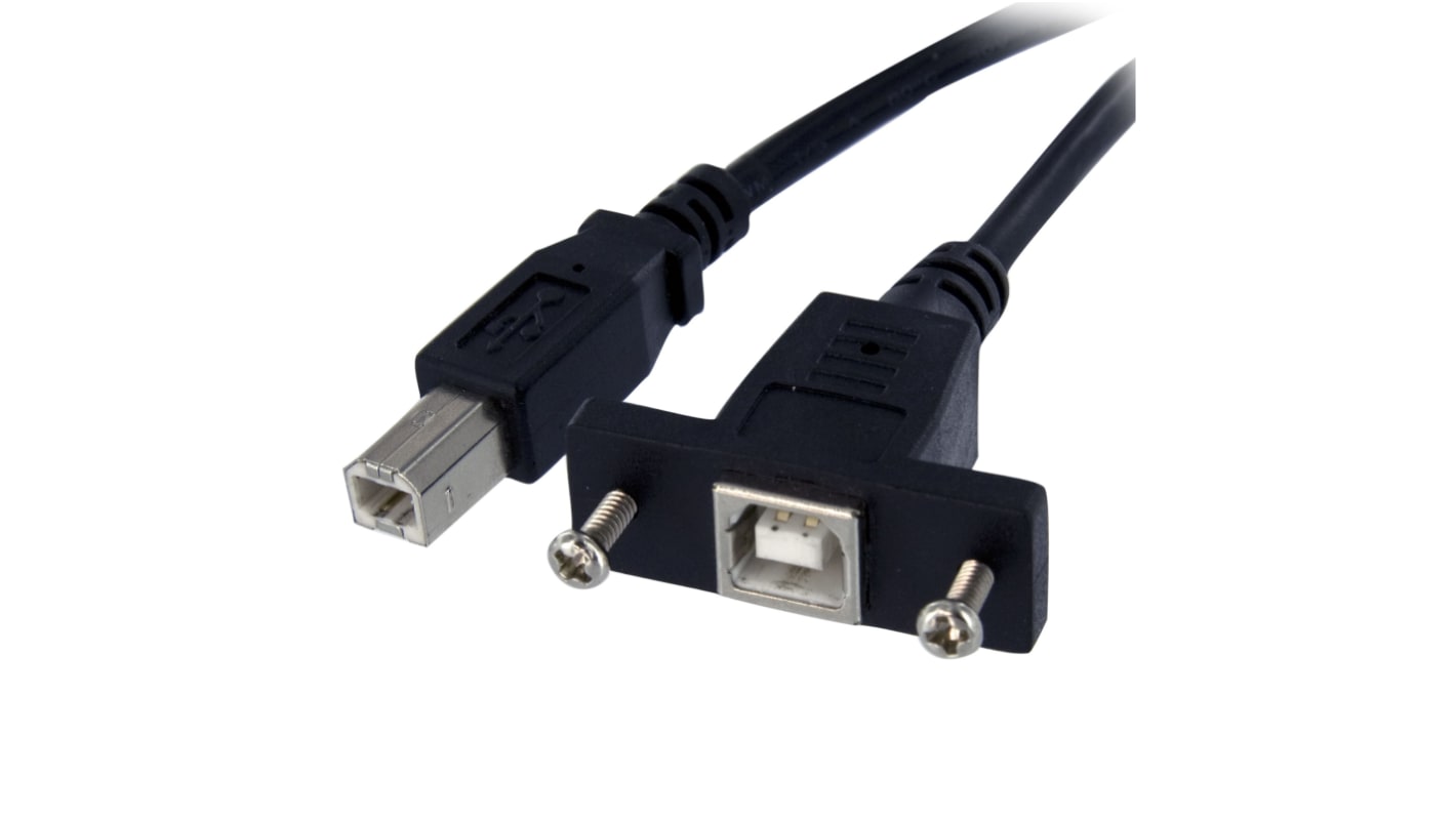 USBPNLBFBM3 | StarTech.com USB 2.0 Cable, Male USB B to Female USB B ...