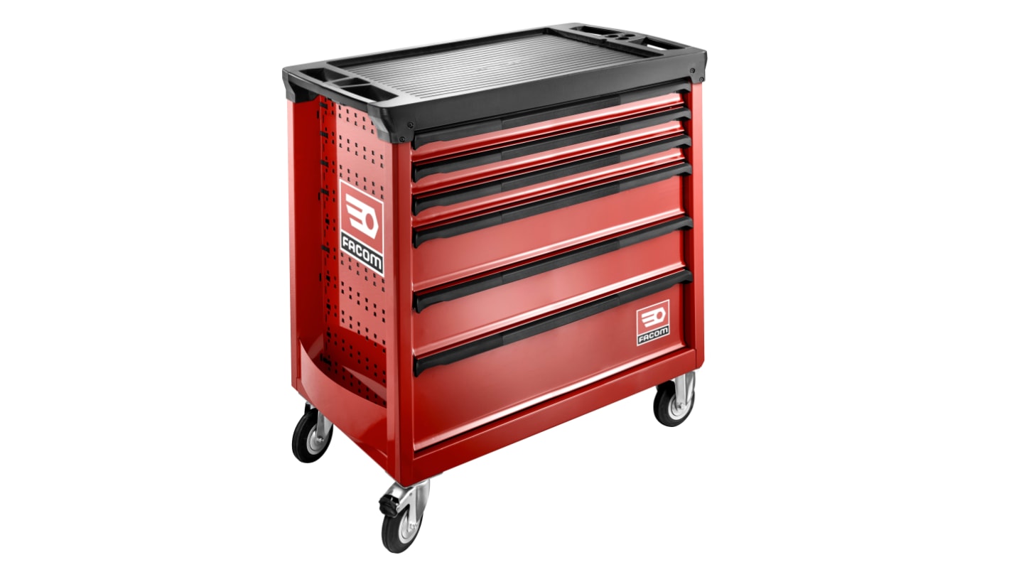 ROLL.6M4PF | Facom 6 drawer Wheeled Tool Chest, 971mm x 518mm x 968mm | RS