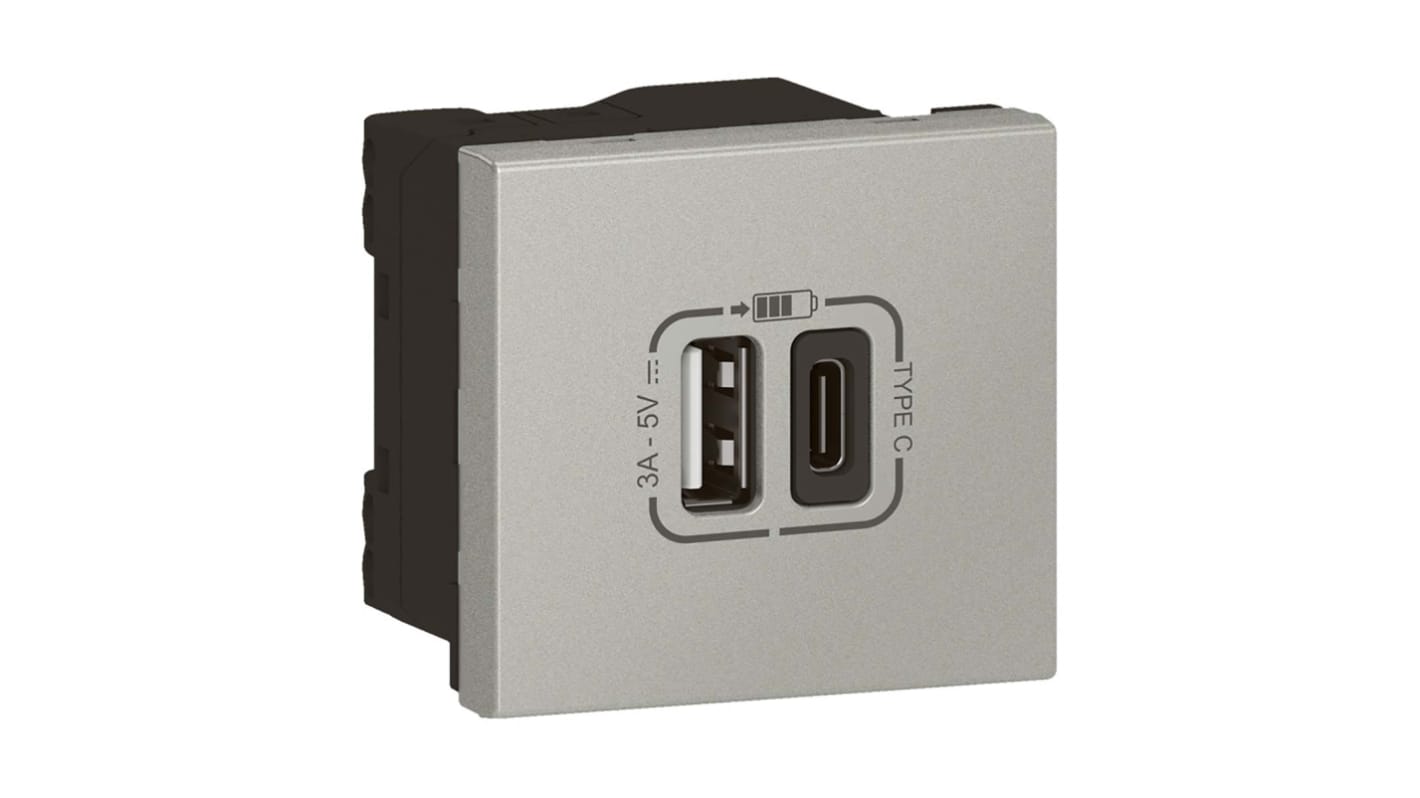 079293L | Legrand 2 Gang USB Socket, 2 Poles, 3A, Indoor Use | RS