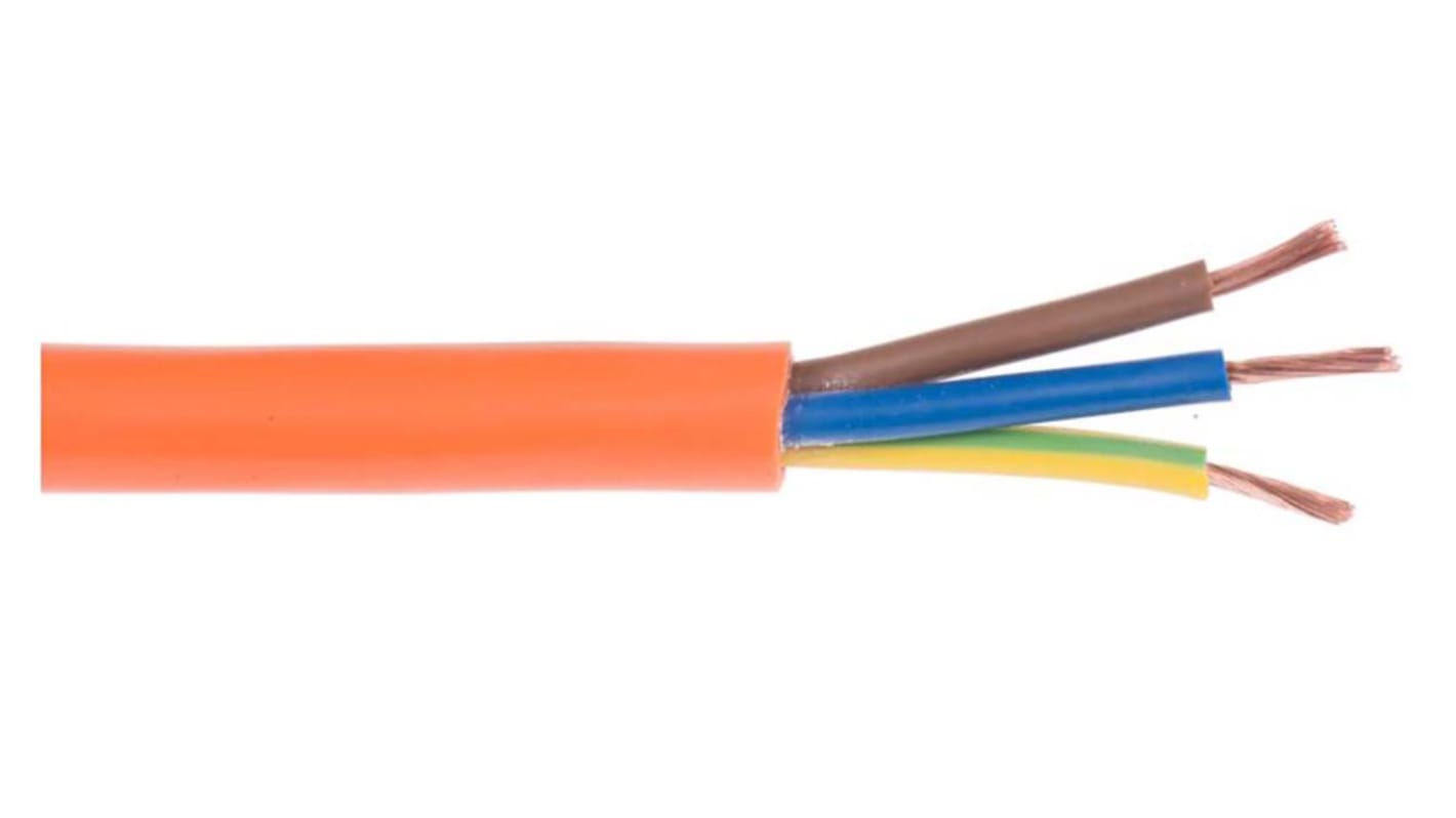 RS PRO 3 Core Power Cable, 1.5 mm², 100m, Orange PVC Sheath, Arctic ...