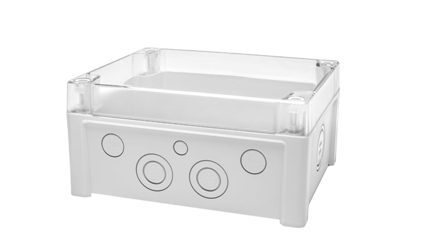 RS PRO Grey Polycarbonate General Purpose Enclosure, IP65, Transparent ...