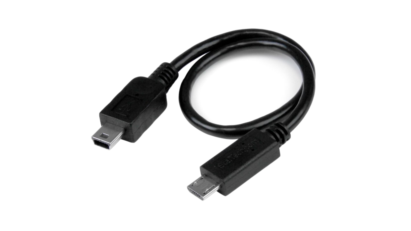 UMUSBOTG8IN | StarTech.com USB 2.0 Cable, Male Micro USB B to Male Mini ...