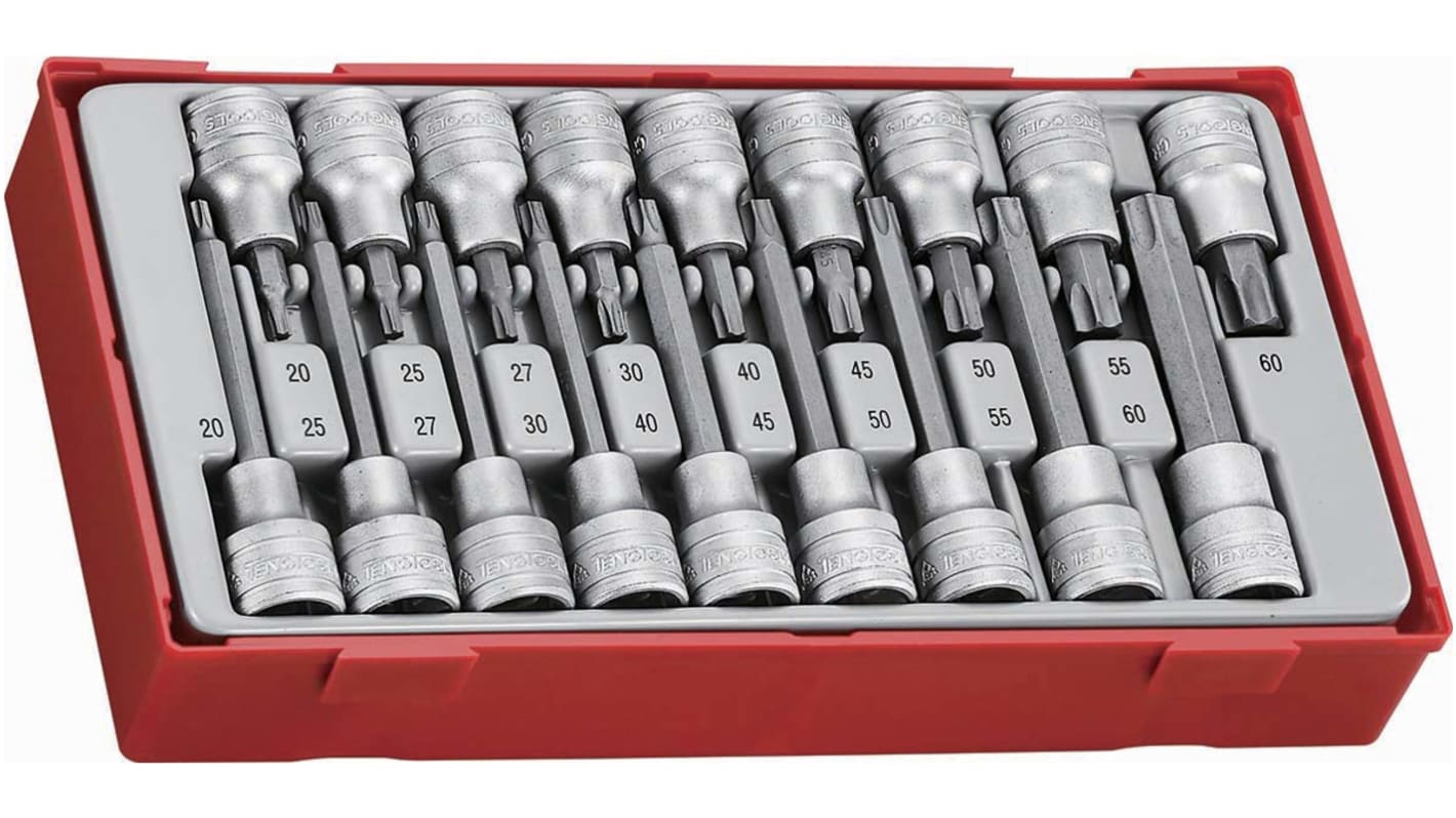 TTTX18 | Teng Tools 18-Piece 1/2 in Bit Socket Set , Torx Bit | RS