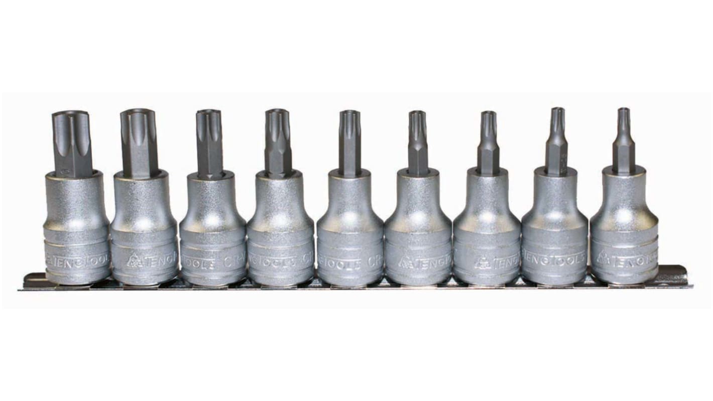 M1213TPX | Teng Tools 9-Piece 1/2 in Bit Socket Set , Tamperproof Torx ...