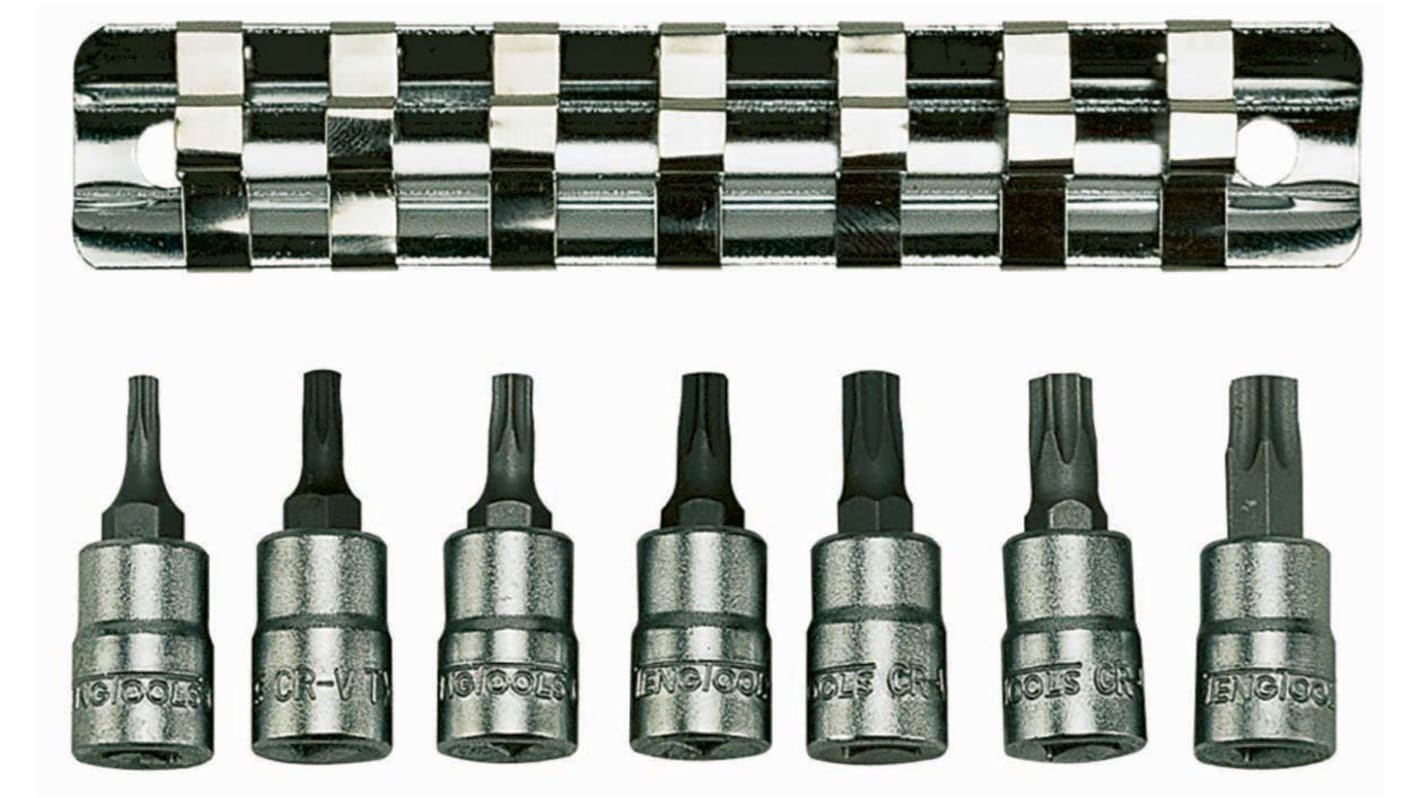 M1408TX | Teng Tools 7-Piece 1/4 in Bit Socket Set , Torx Bit | RS