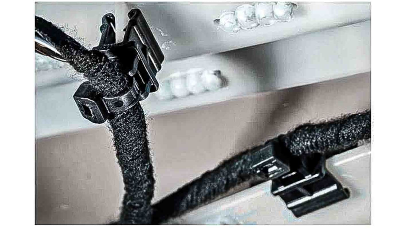 156-01154 T50ROSEC4B-PA66W-BK | HellermannTyton Cable Tie, Assembly, 200mm x 4.6 mm, Black PA 6. ...