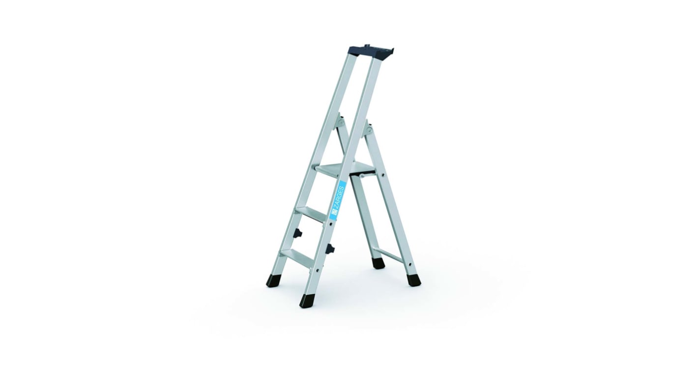 42453 | Zarges Aluminium 3 steps Step Ladder, 2.6m platform height, 1 ...