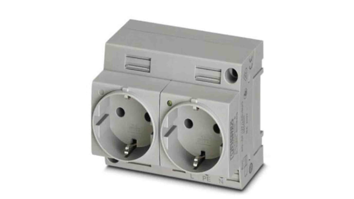 0804036 | Phoenix Contact German Mains Sockets, 16A, DIN Rail, 250 V | RS