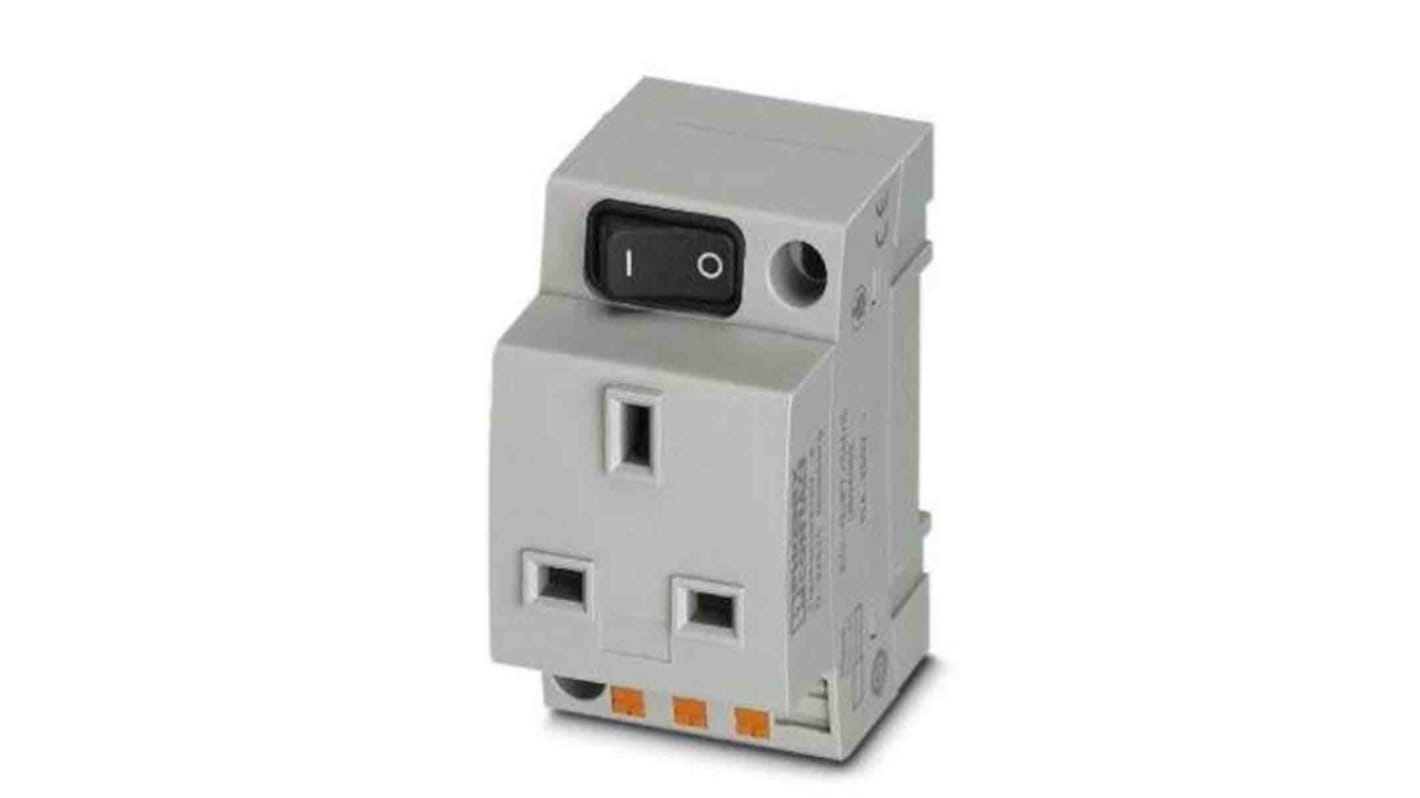 0804069 | Phoenix Contact Mains Sockets, 13A, DIN Rail, 250 V | RS