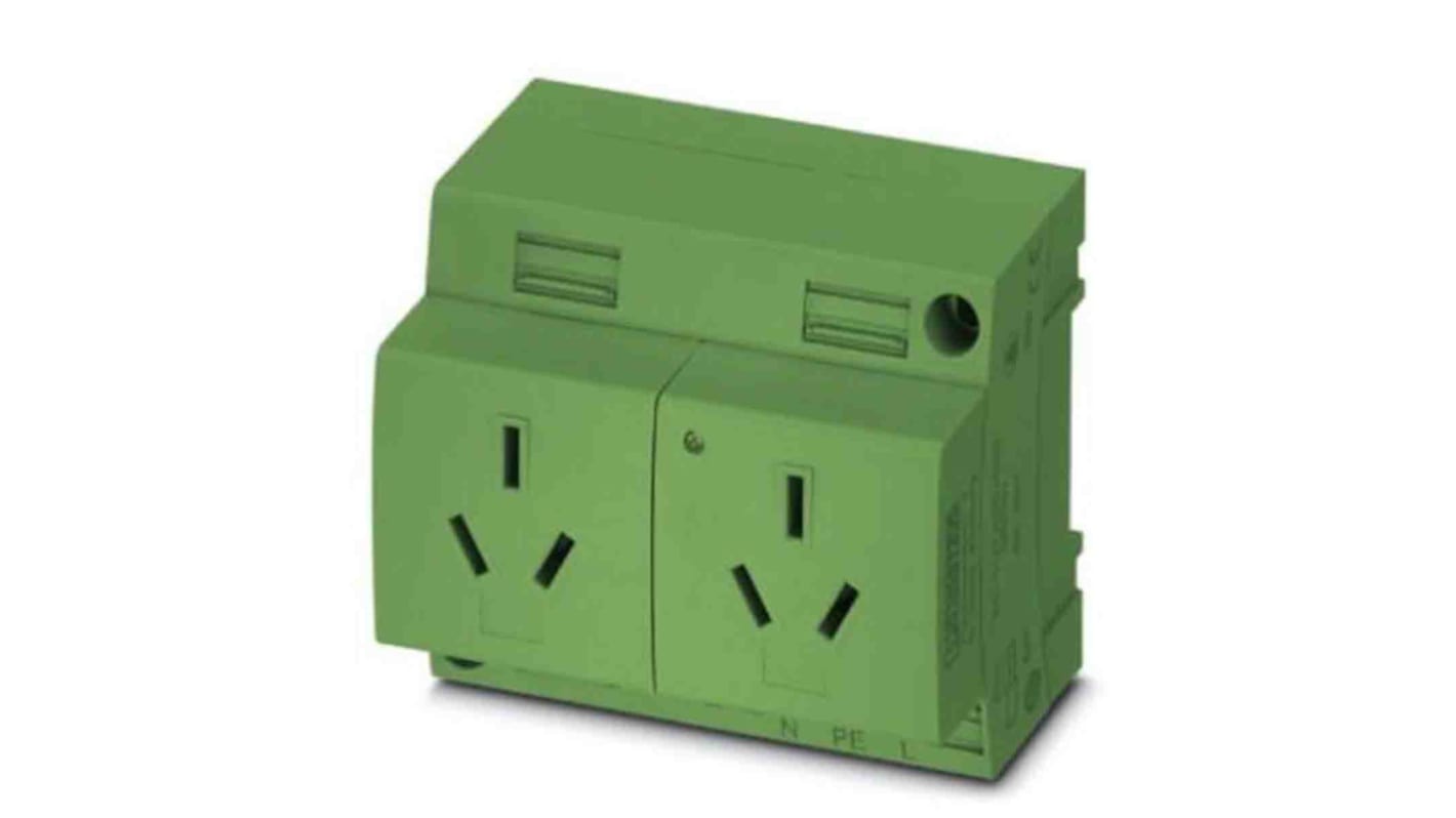 0804092 | Phoenix Contact Mains Sockets, 10A, DIN Rail, 250 V | RS