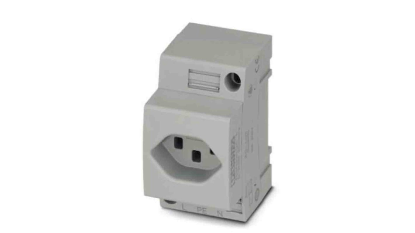 0804099 | Phoenix Contact Swiss Mains Sockets, 16A, DIN Rail, 250 V | RS