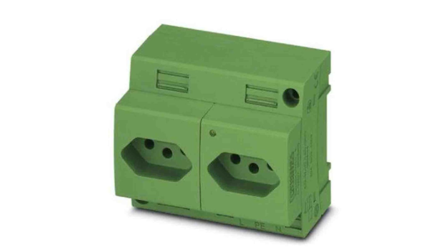 0804145 | Phoenix Contact Mains Sockets, 20A, DIN Rail, 250 V | RS