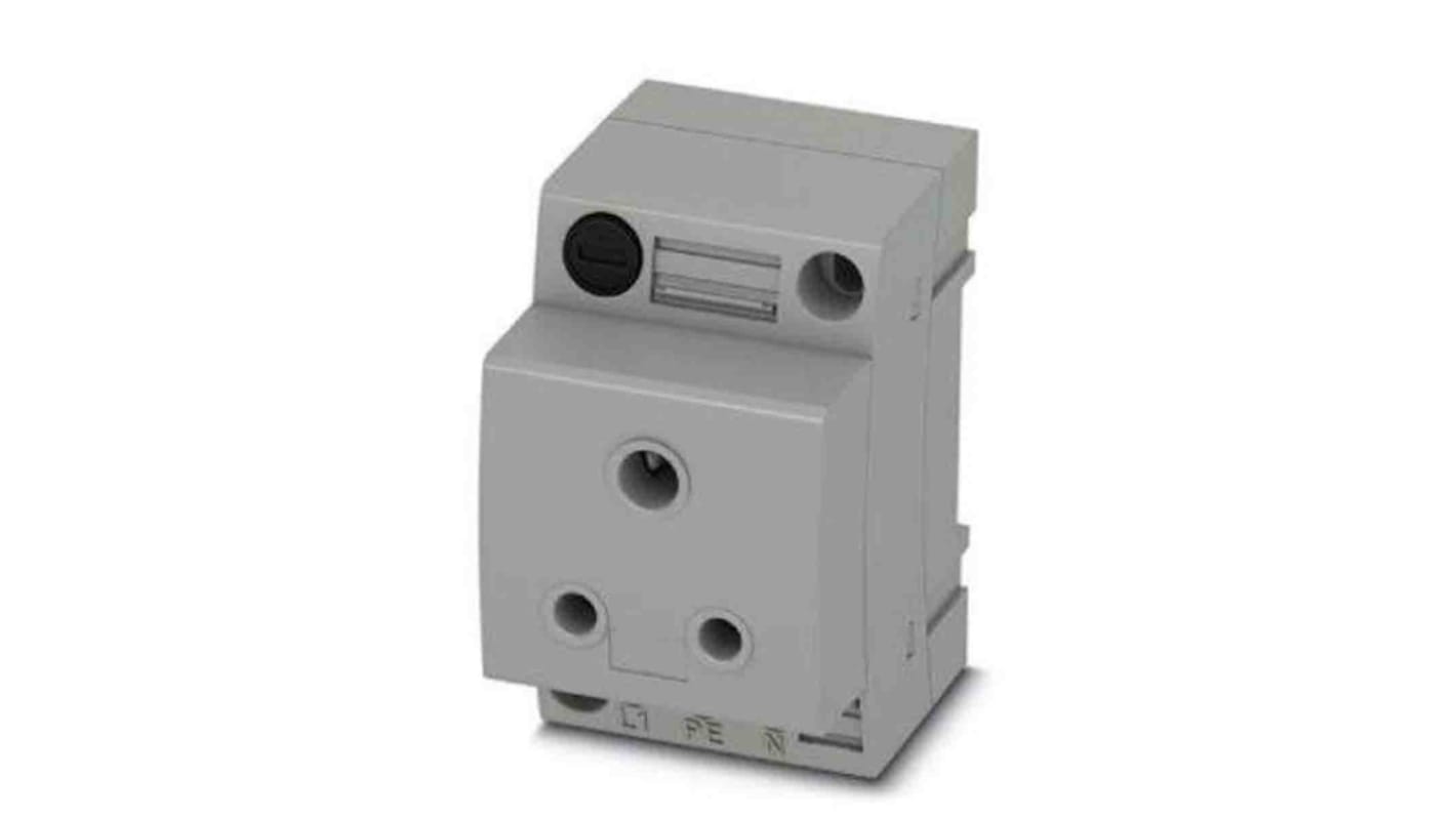 0804005 | Phoenix Contact Mains Sockets, 6A, DIN Rail, 250 V | RS