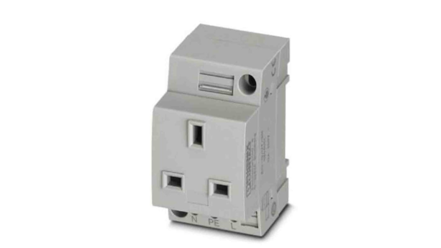 0804051 | Phoenix Contact Mains Sockets, 13A, DIN Rail, 250 V | RS