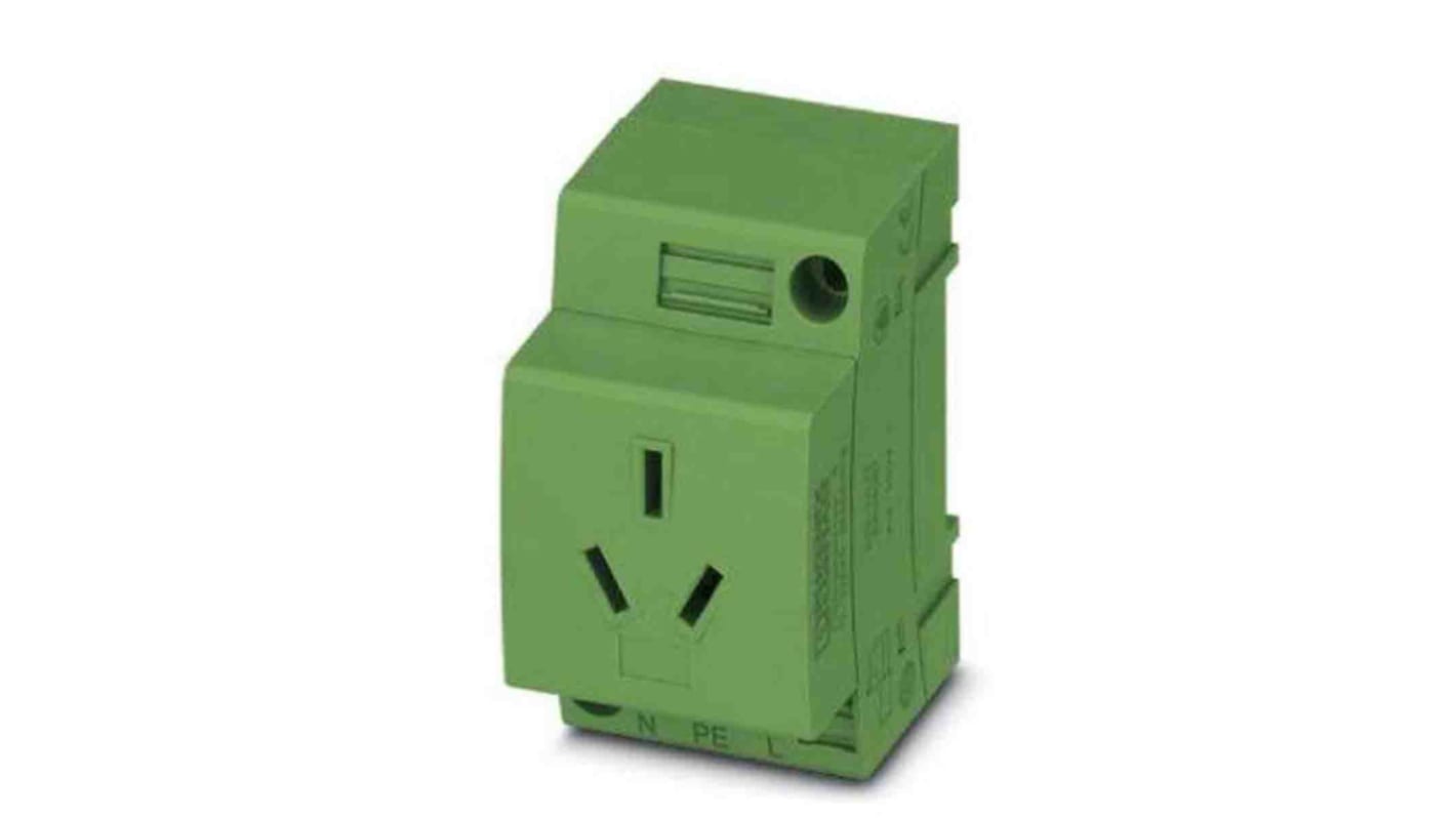 0804088 | Phoenix Contact Chinese Mains Sockets, 10A, DIN Rail, 250 V | RS