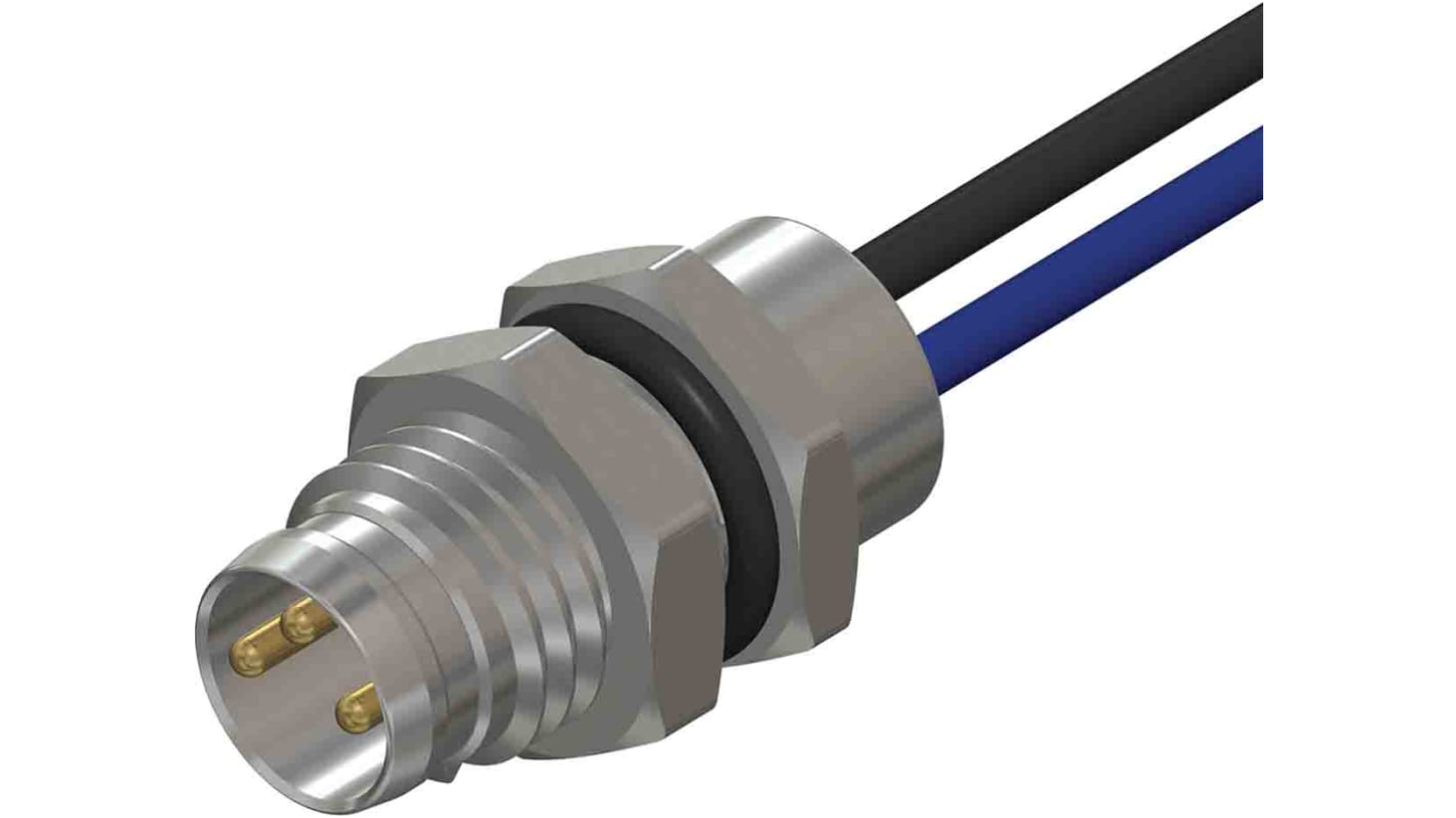 RS PRO M8 Rundsteckverbinder Stecker 3-polig Rückseitenmontage ...