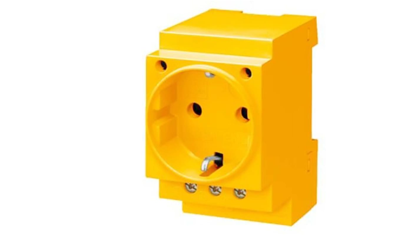 5TE6810 | Siemens Yellow 1 Gang Plug Socket, 16A, Schuko, Outdoor Use | RS