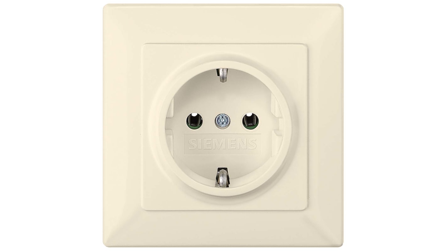 5UB1581 | Siemens 1 Gang Plug Socket, 16A, Schuko, Indoor Use | RS