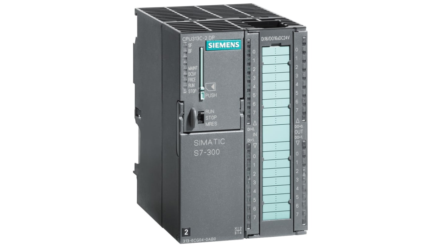 Siemens SIMATIC S7-300系列 PLC CPU, 16路数字输入, Profibus DP网络, 6ES7313-6CG04 ...