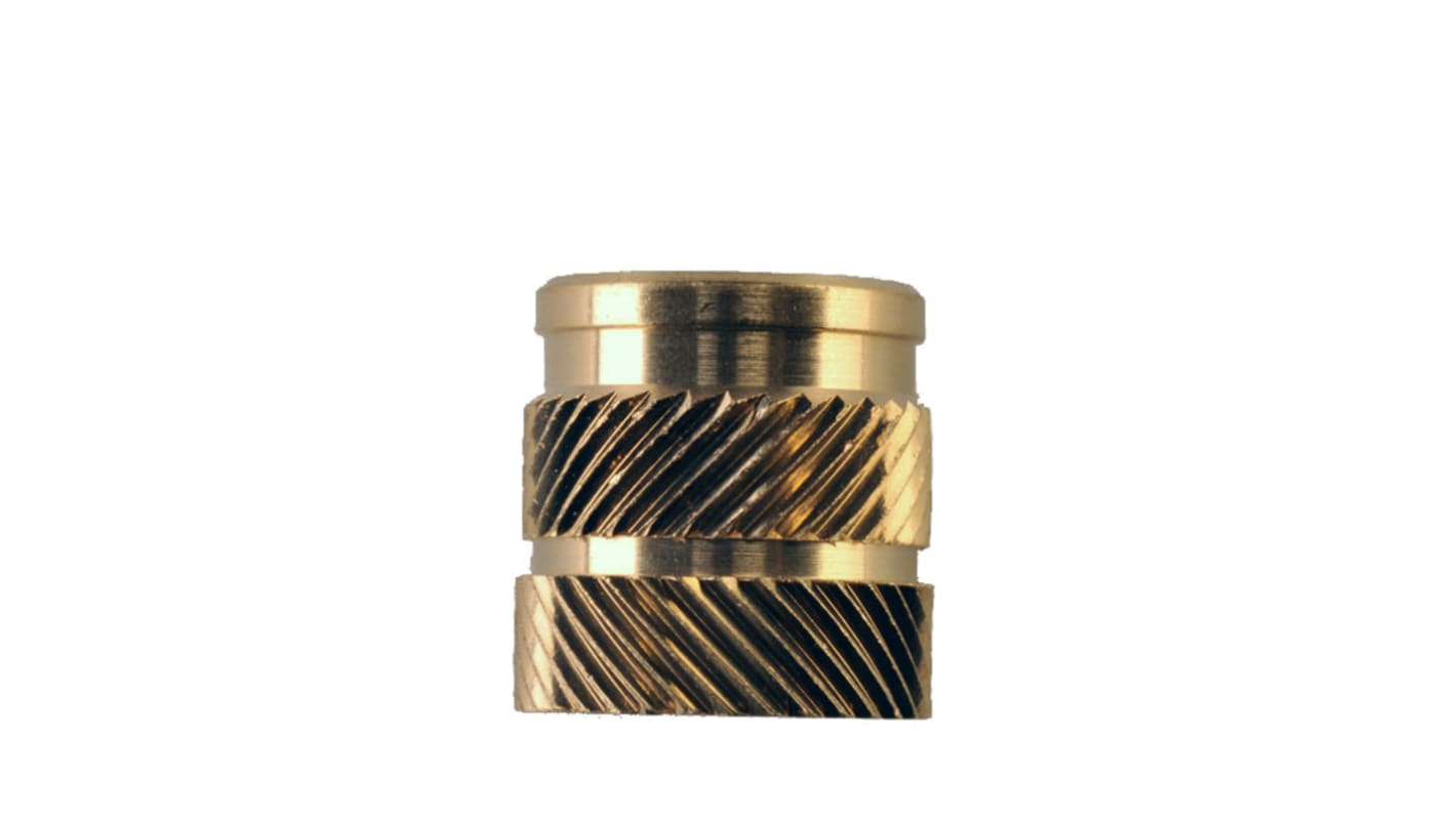 RS PRO, M3 Brass Threaded Insert, 4.6mm diameter 4mm Depth 5.7mm | RS