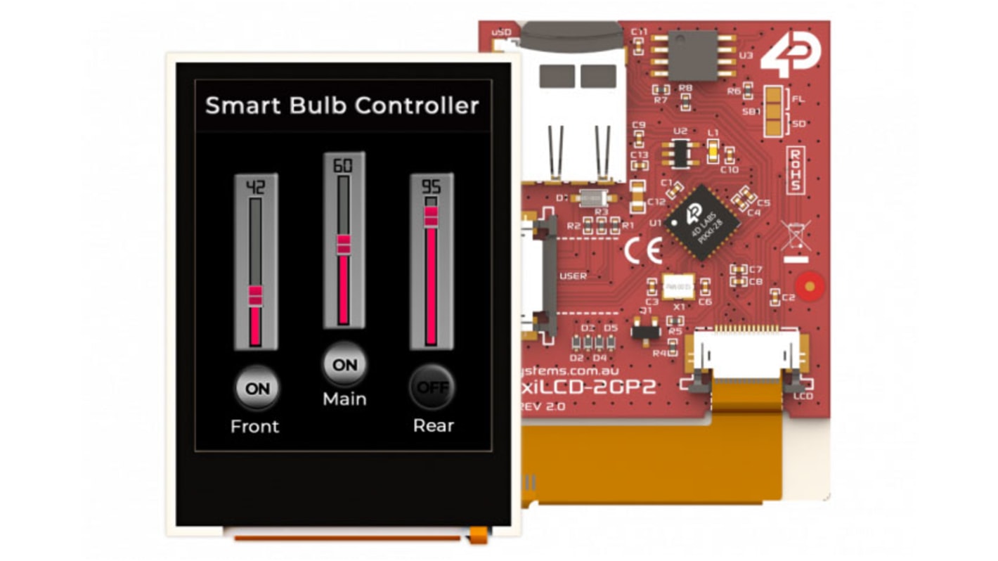 4D Systems pixxiLCD-20P2 TFT LCD Colour Display, 2in, 176 x 220pixels | RS