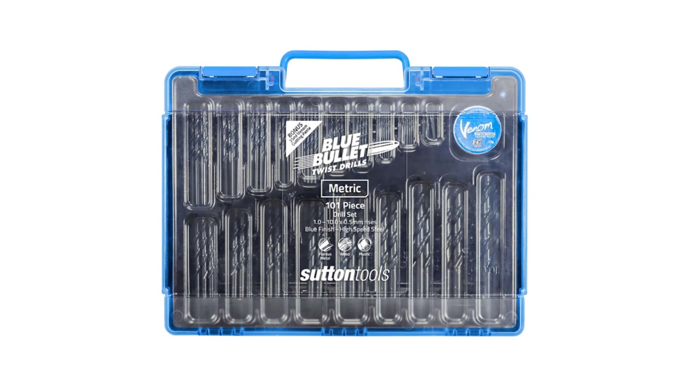 D102SM101 | Sutton Tools 101-Piece, 10mm Max, 1mm Min, HSS Bits | RS
