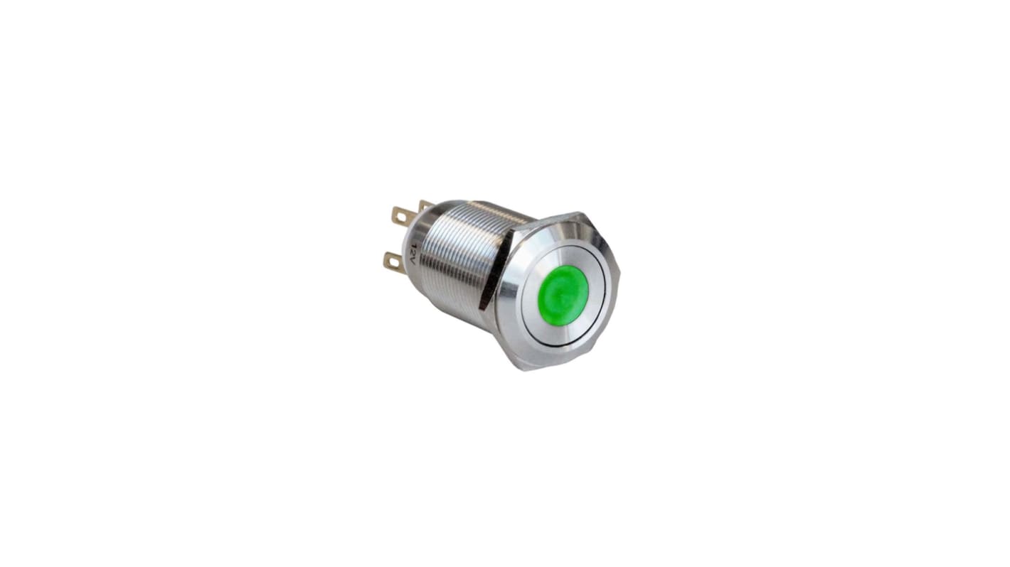 MPI005D28LSGN12 | Bulgin MPI005 Series Illuminated Push Button Switch ...