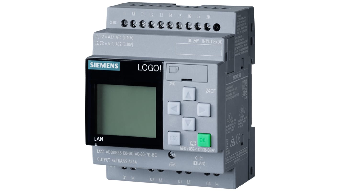 6ED1052-1CC08-0BA1 | Siemens LOGO! SPS CPU, 8 Eing. / 8 Digitaleing ...