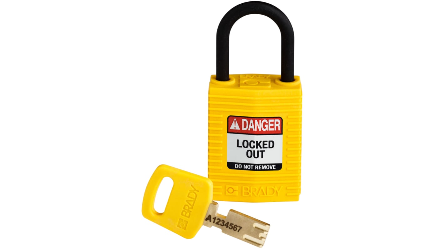 150181 | Brady Key Weatherproof Nylon Padlock, 4.7mm Shackle, 33mm Body ...