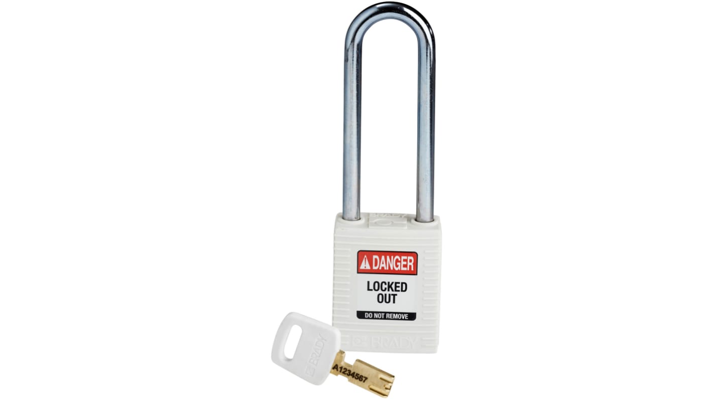 150295 | Brady Key Weatherproof Nylon Padlock, 6.4mm Shackle, 38mm Body ...