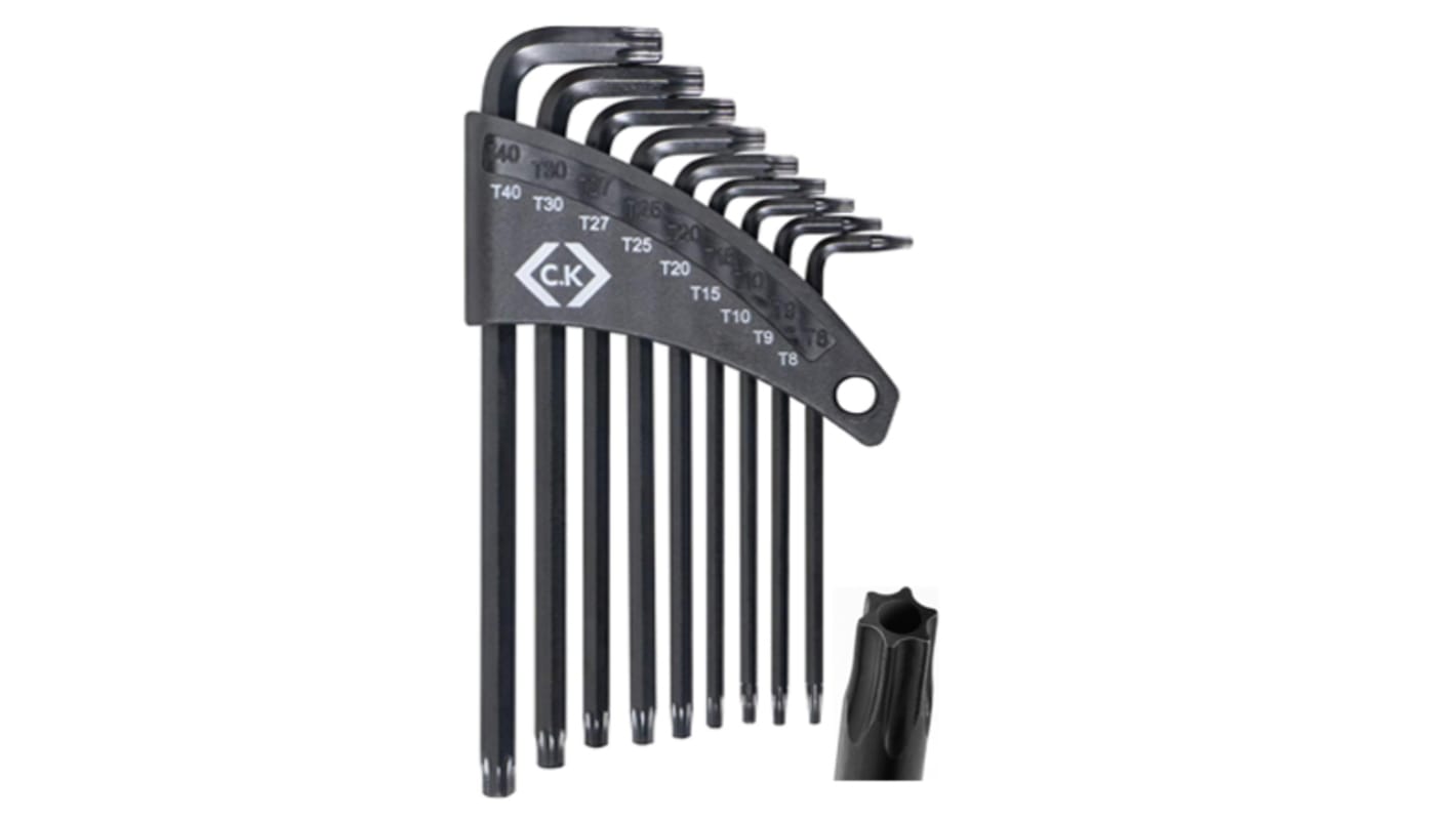 T4409 | CK 9-Piece Torx Key Set, L Shape, Short Arm | RS