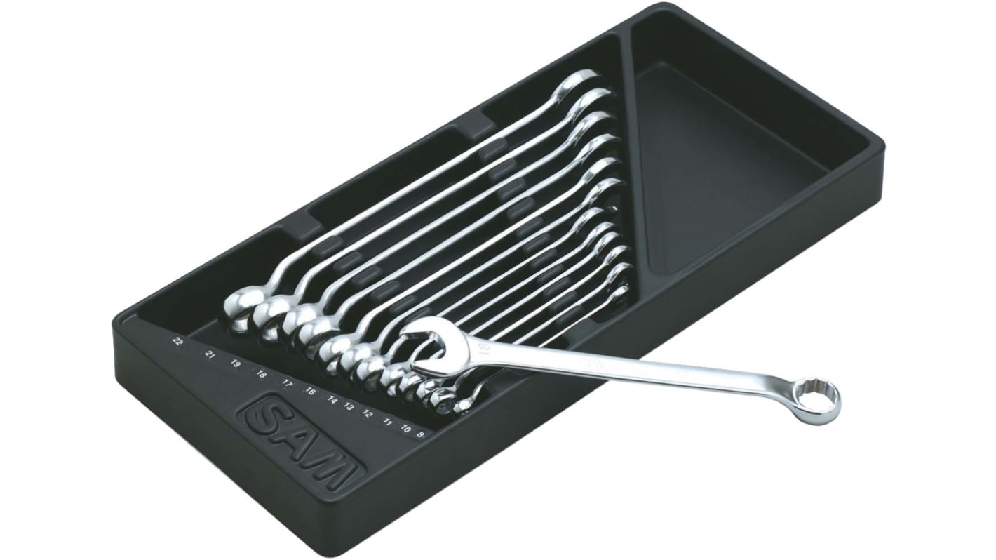 53-J12M | SAM 12-Piece Combination Spanner Set, 8 → 22 mm, Chrome ...