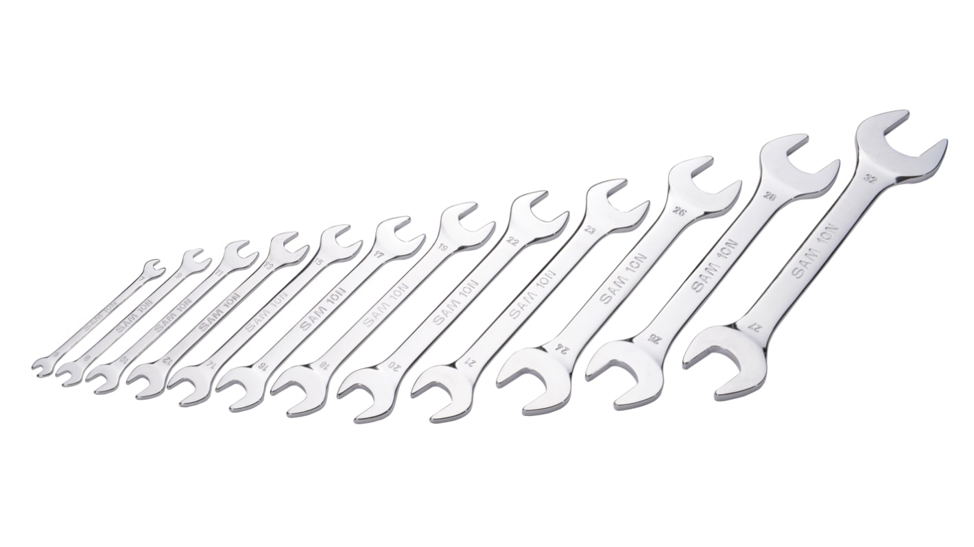 10N-J12NP | SAM 12-Piece Open Ended Spanner Set, 6 x 7 → 27 x 32 mm ...