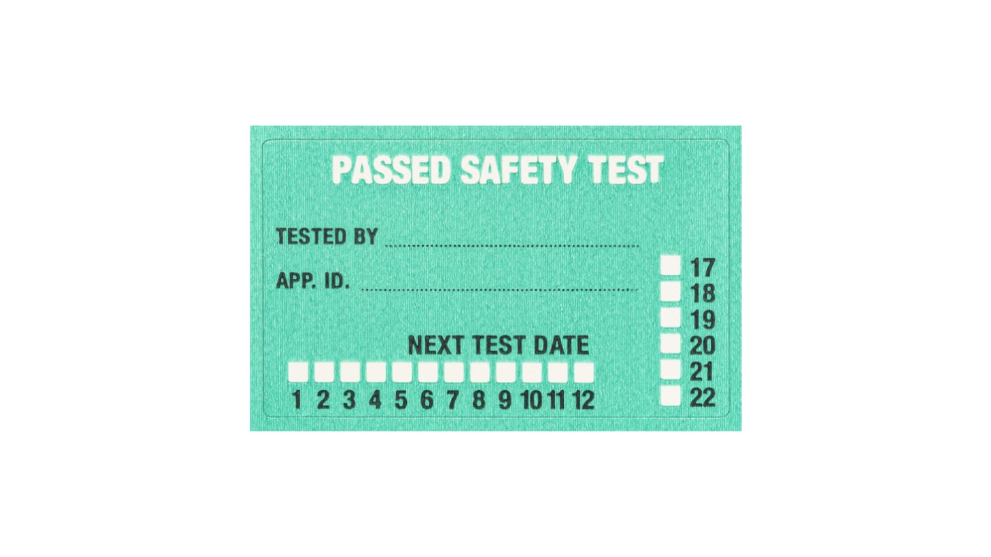 PASS 500 | Fluke White Paper Safety Labels, PASS Label for Appliances ...