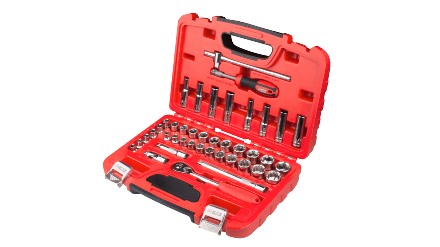 RS PRO 41-Piece Imperial, Metric 3/8 in Deep Socket/Standard Socket Set ...