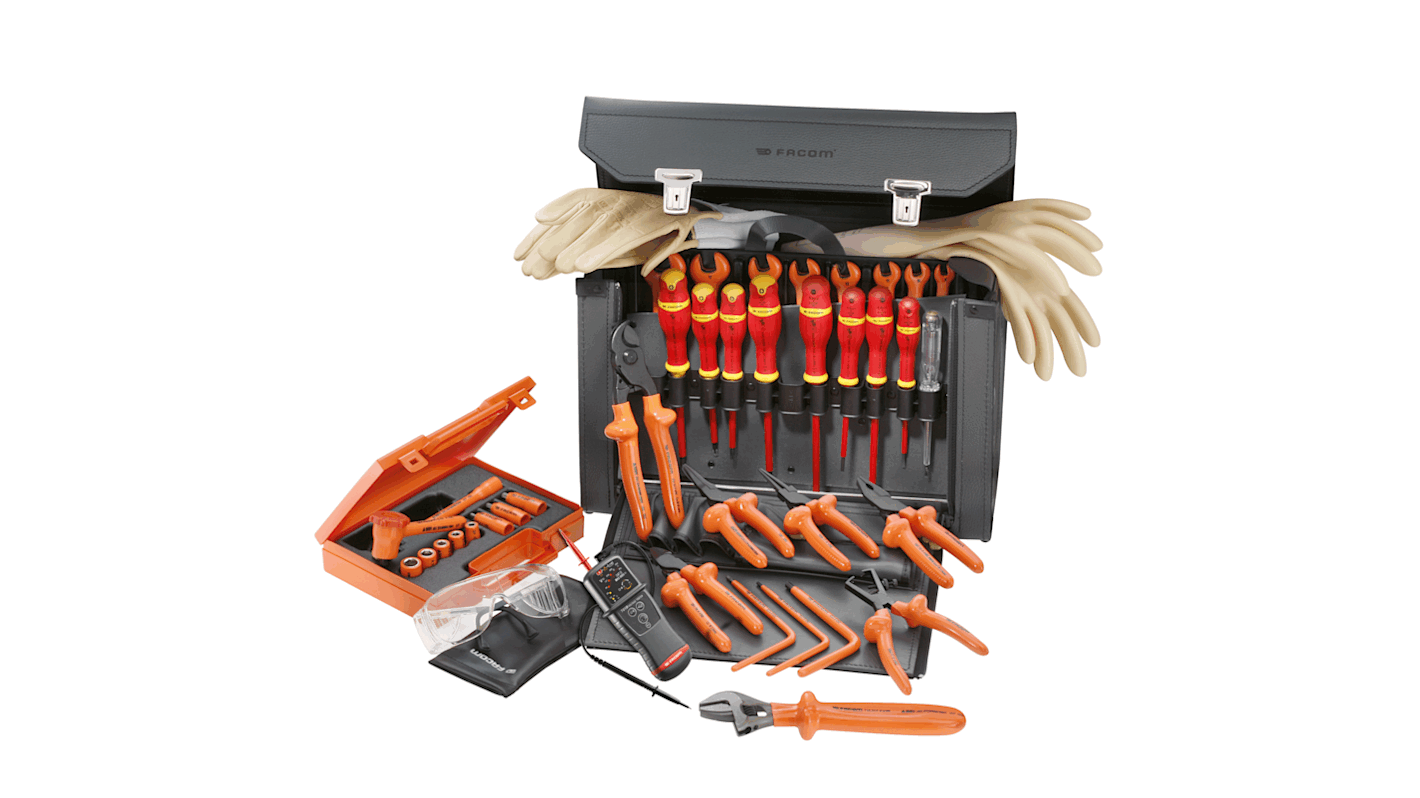 2187C.VSE | Facom 32 Piece Insulated Tool Set Tool Kit with Pouch, VDE ...