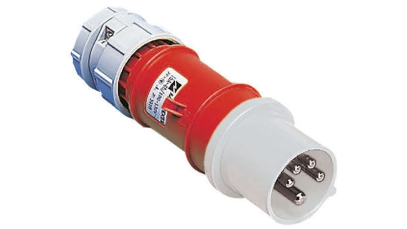 1235 | Mennekes IP44 Red Cable Mount 5P Industrial Power Plug, Rated At ...