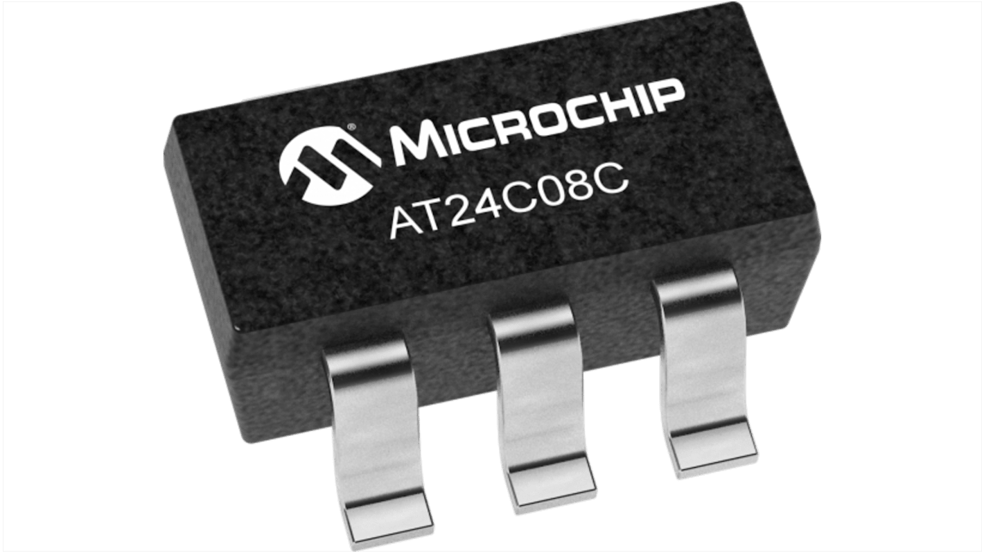 Microchip AT24C08C-STUM-T, 8kbit Serial EEPROM Memory, 450ns 5-Pin SOT-23-5 Serial-2 Wire ...