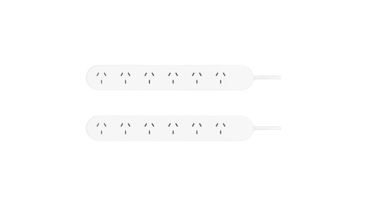 R105/6TWIN | HPM 900mm 6 Socket Australian Socket Extension Lead | RS