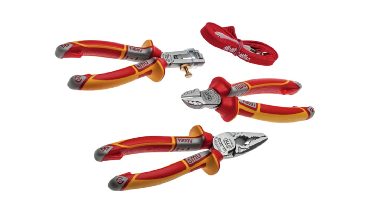 NW784-3K | NWS NW784 3-Piece Combination Plier Set, Straight Tip, VDE ...