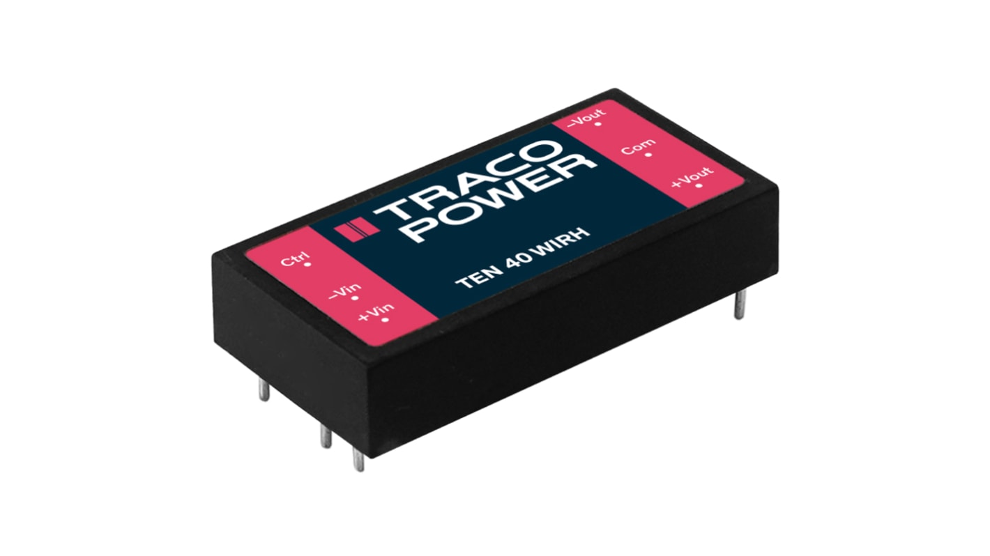 TEN 40-11015WIRH | TRACOPOWER TEN 40WIRH Isolated DC-DC Converter, 24V dc/, 36 → 160 V dc Input ...