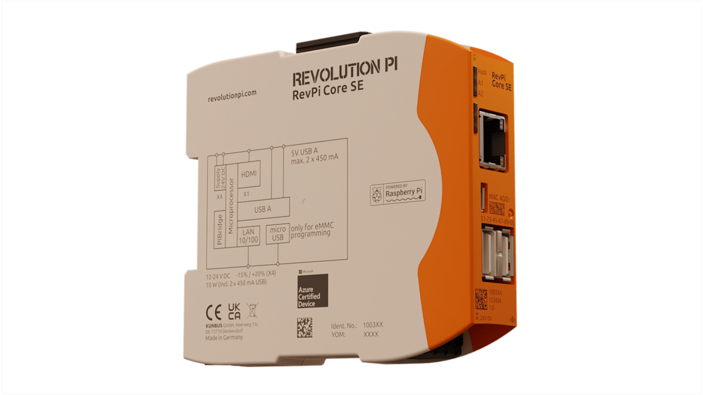 PR100365 | Revolution PI RevPi Core SE, Industrial Computer, 10W, 1.5 ...