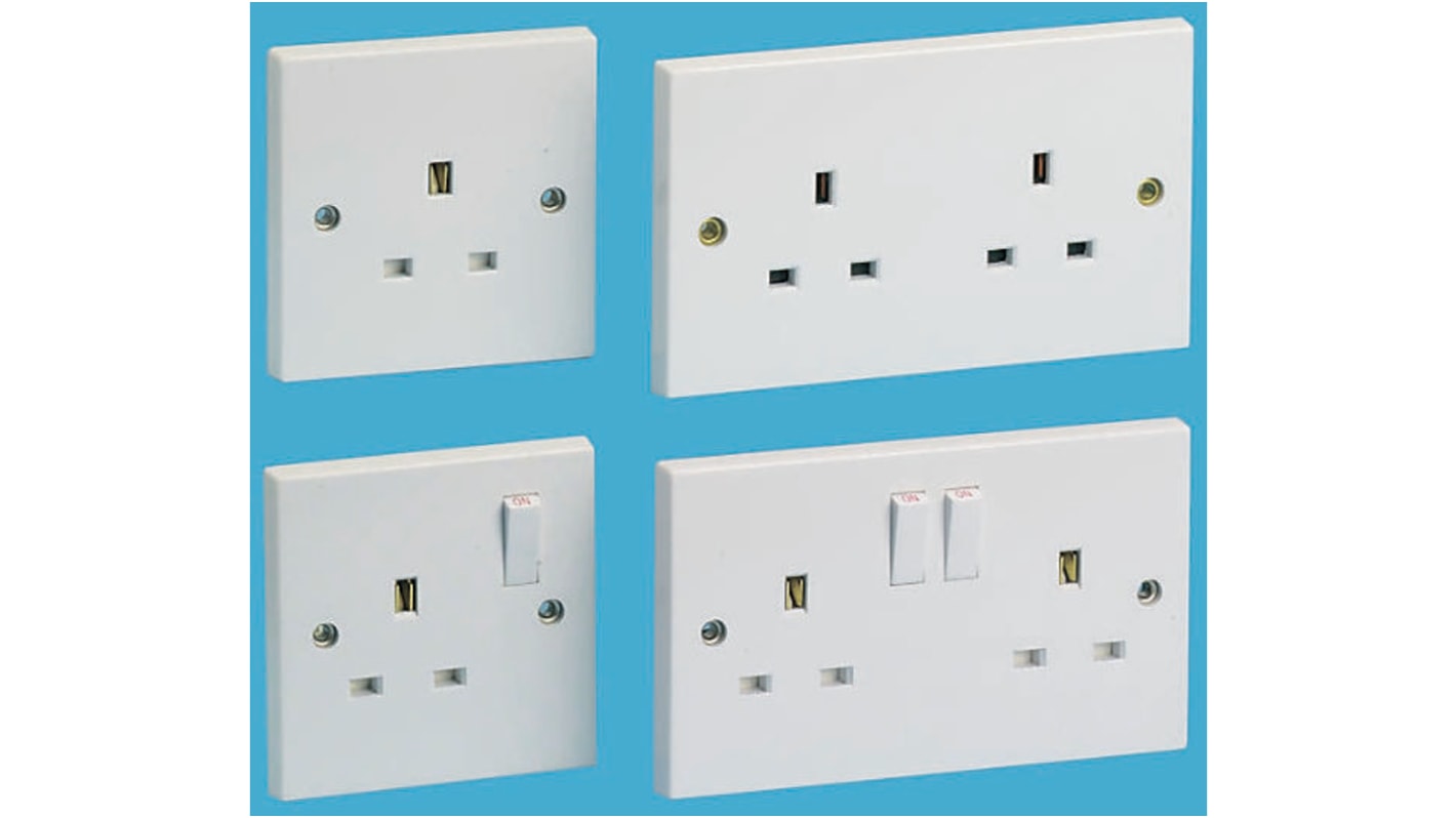 RS PRO 1 Gang Power Socket, 13A, Type G - British | RS