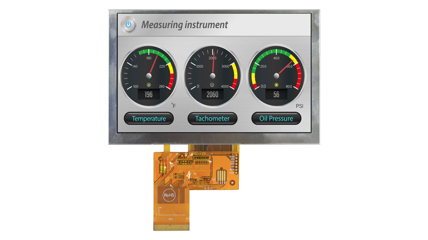 Midas MDT0500D6IH-RGB LCD Colour Display, 5in, 800 x 480pixels | RS