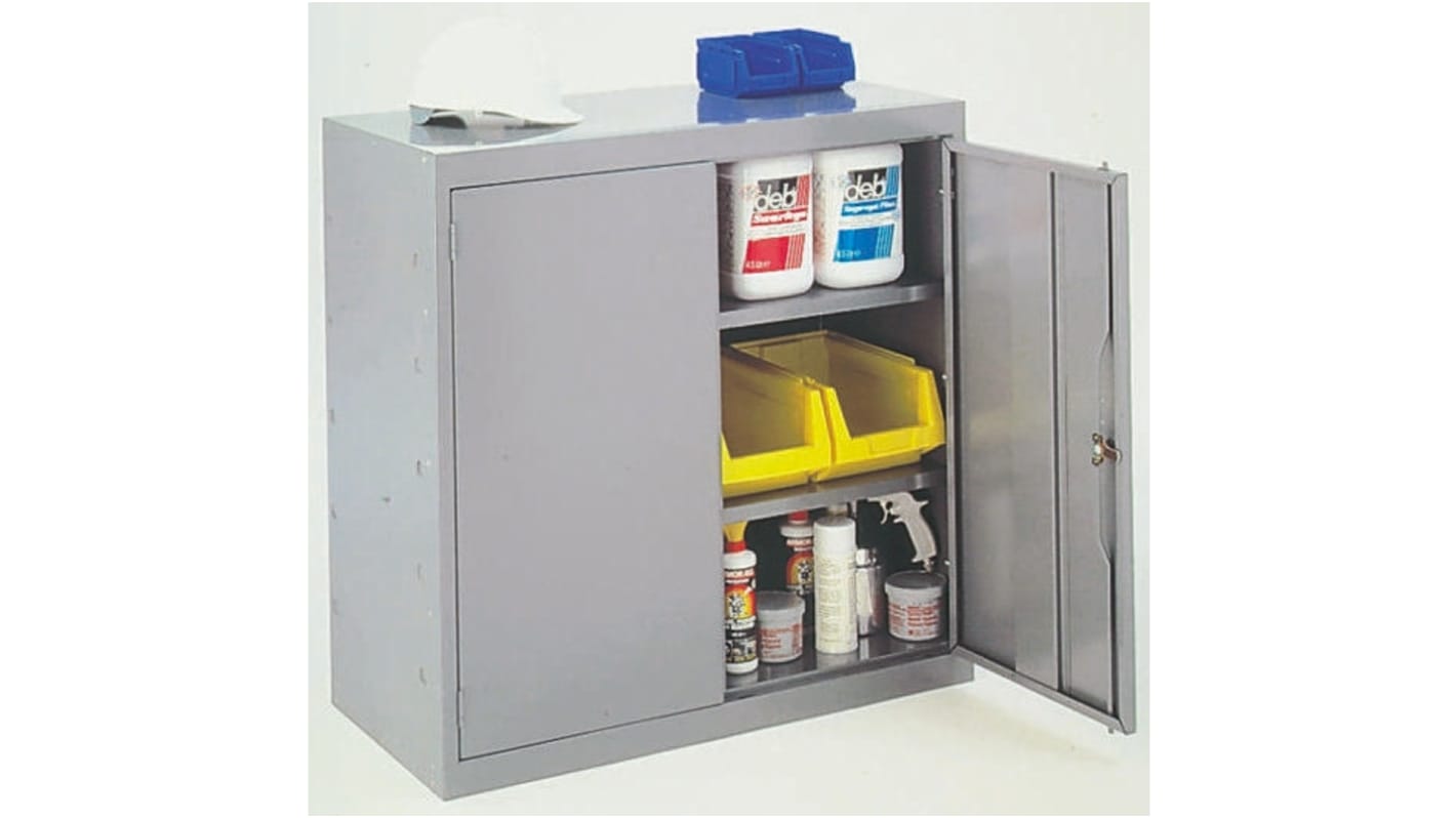 RS PRO 2 Door Mild Steel Grey Tool Locker, 984 mm x 915 mm x 505mm | RS