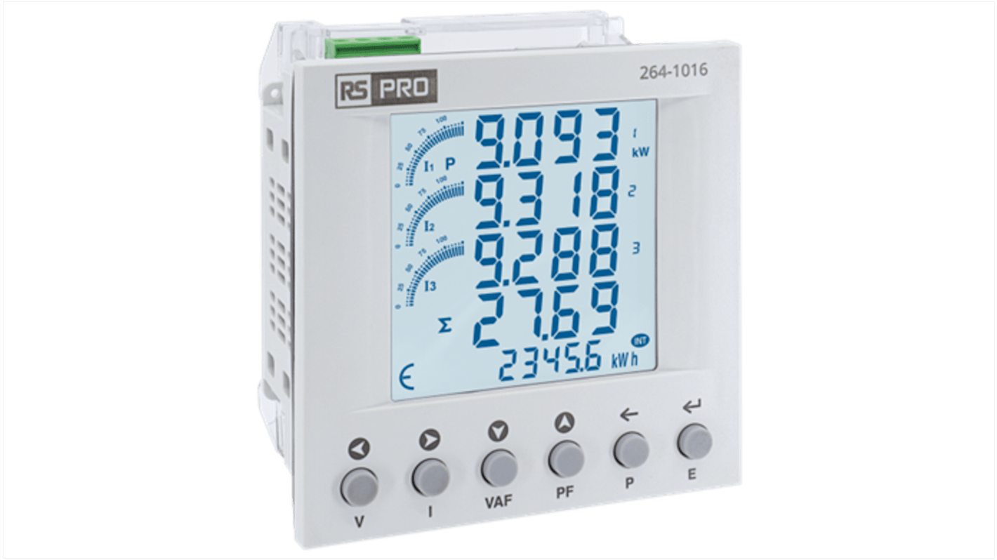 RS PRO 1, 3 Phase LCD Energy Meter, Type Energy Meter | RS