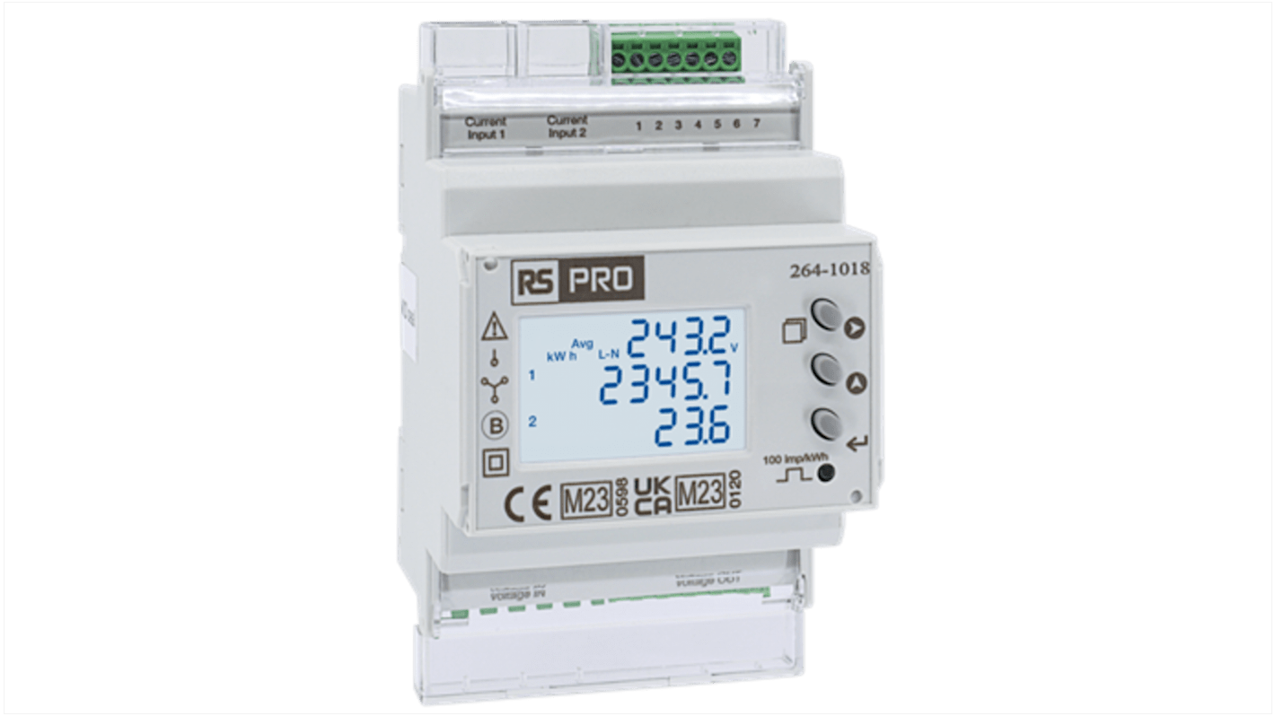 RS PRO 3 Phase LCD Energy Meter, Type Energy Meter | RS